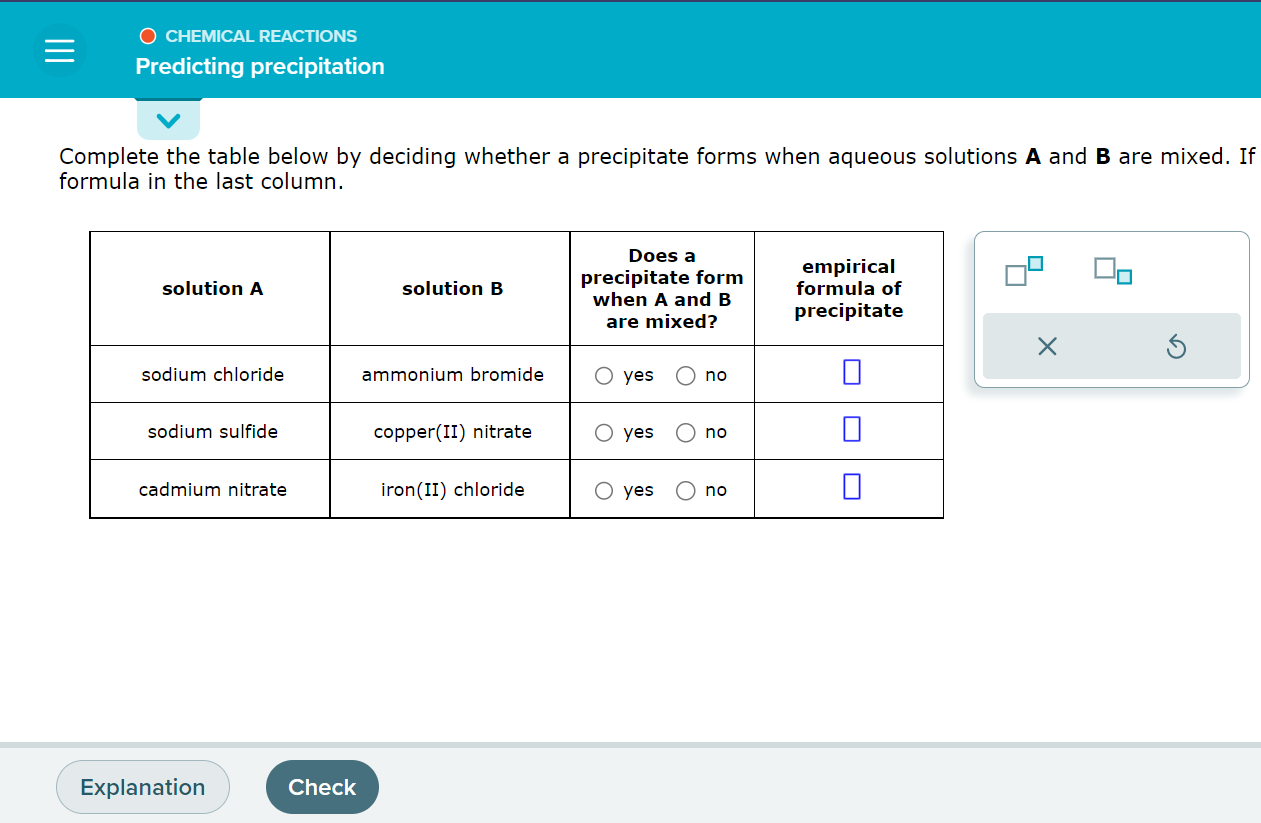 Solved Complete the table below by deciding whether a | Chegg.com