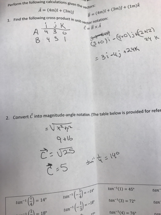 Solved perform the following calculations given the A = | Chegg.com