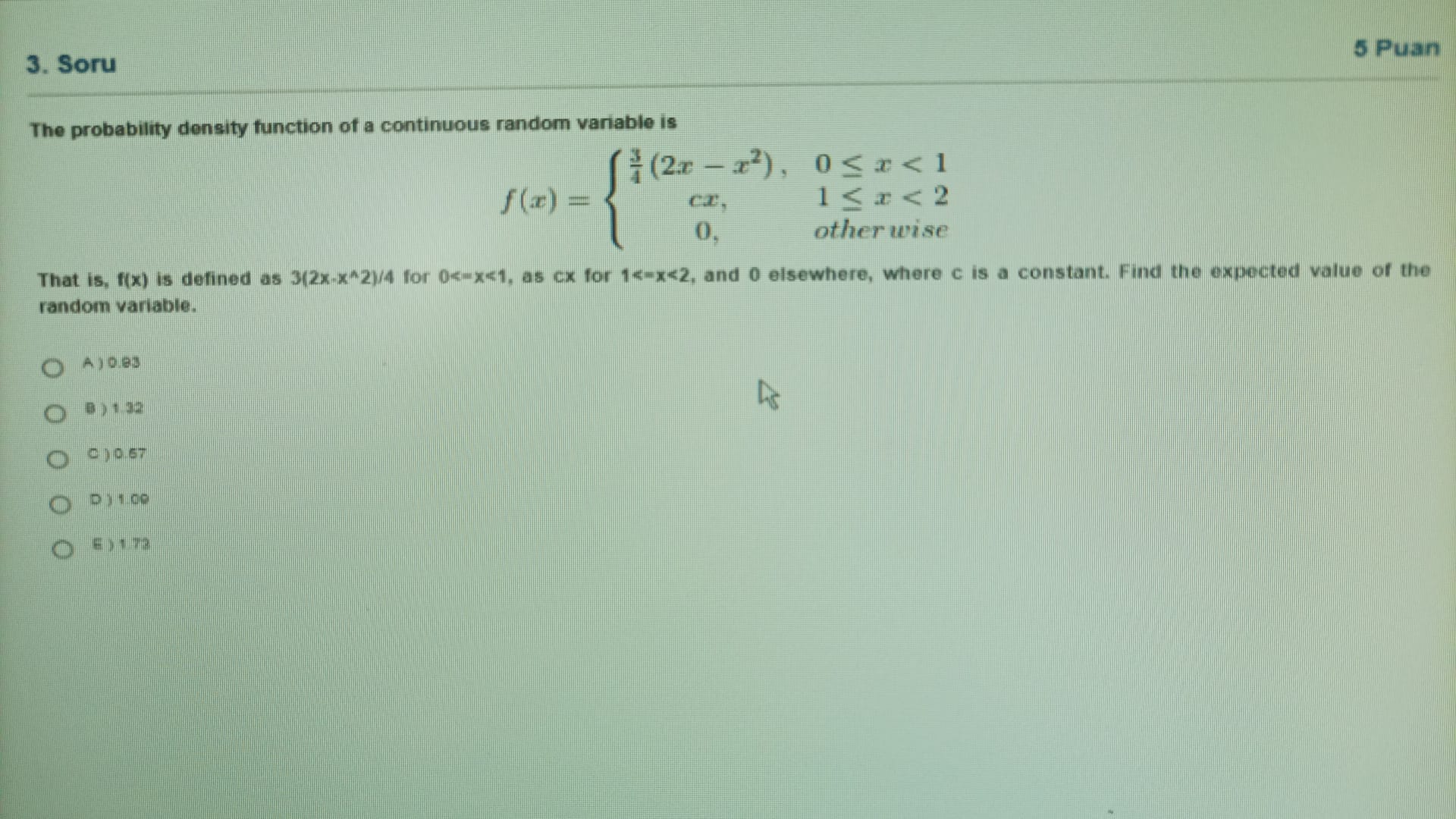 The probability density function of a continuous | Chegg.com