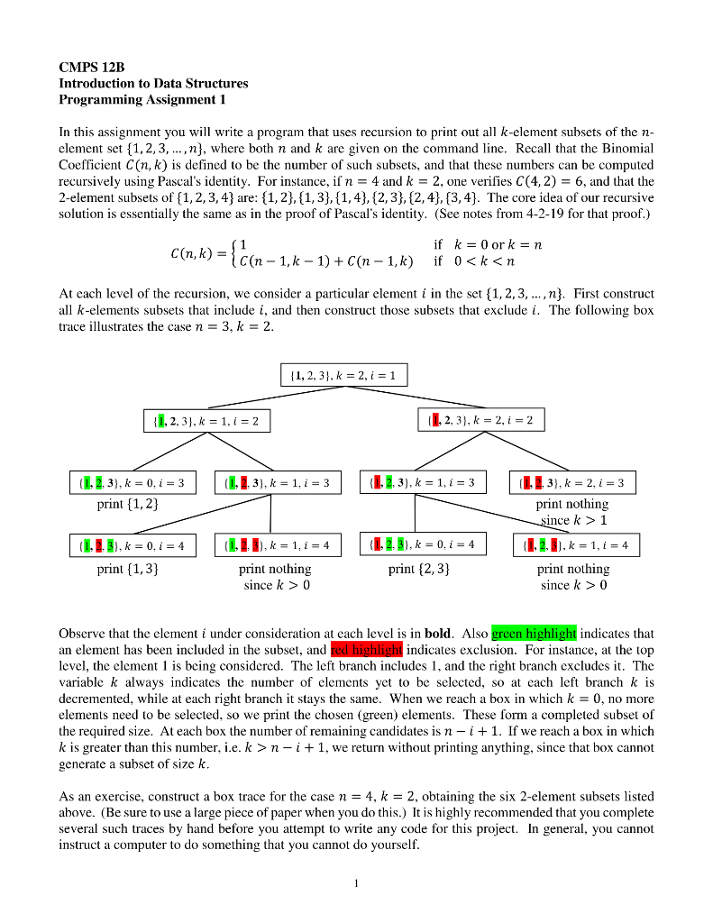 CMPS 12B Introduction to Data Structures Programming | Chegg.com