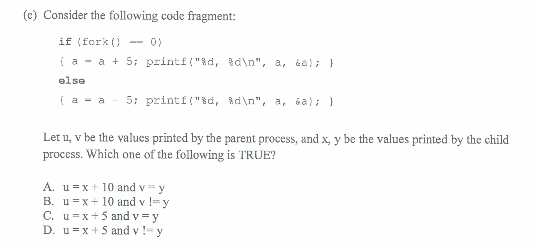 Solved (e) ﻿Consider the following code | Chegg.com