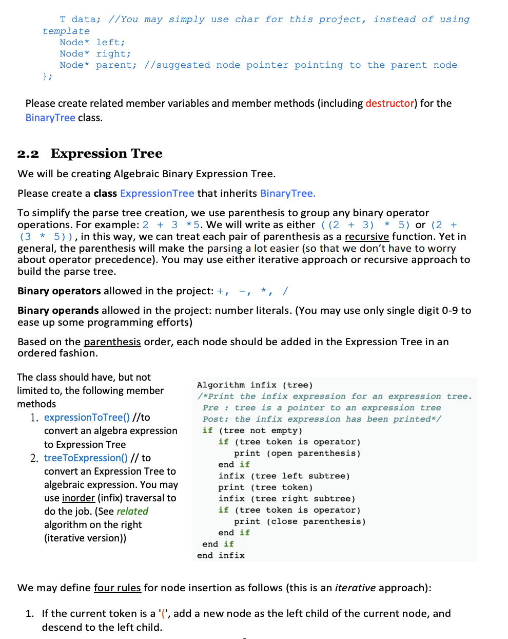 Solved 1 Introduction In this project you will define your | Chegg.com