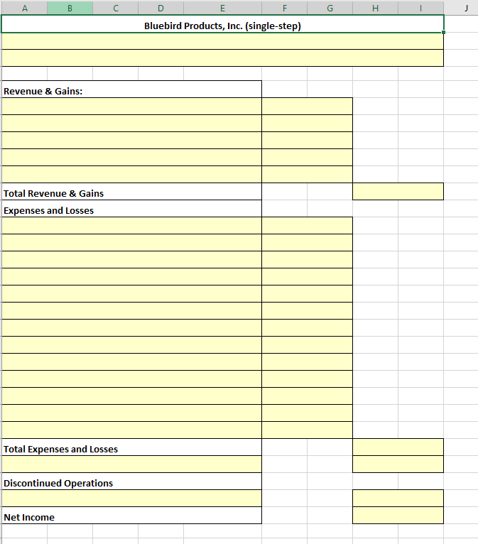 creating single-step income statement Start with | Chegg.com