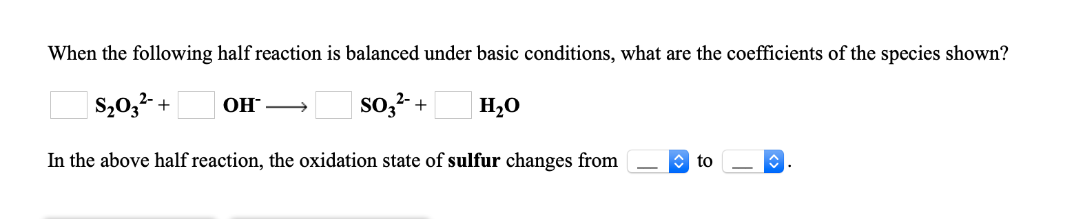 Solved When the following half reaction is balanced under | Chegg.com