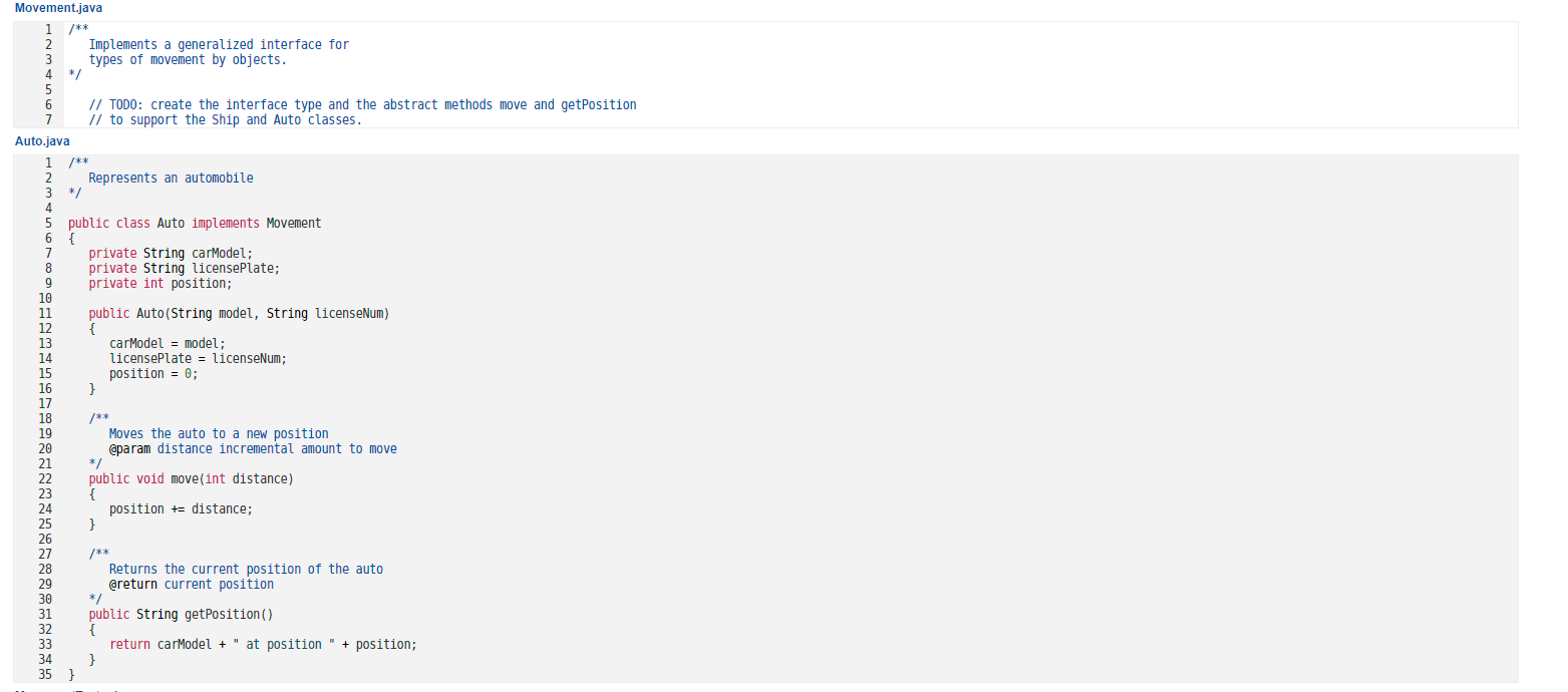 Solved the question is for JAVA 2 abstract Classes and | Chegg.com