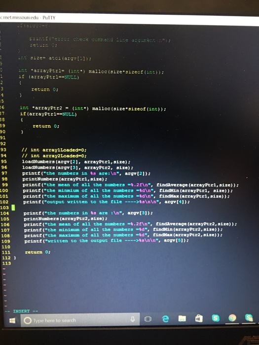 Code in C only, can anyone look at my code and show | Chegg.com