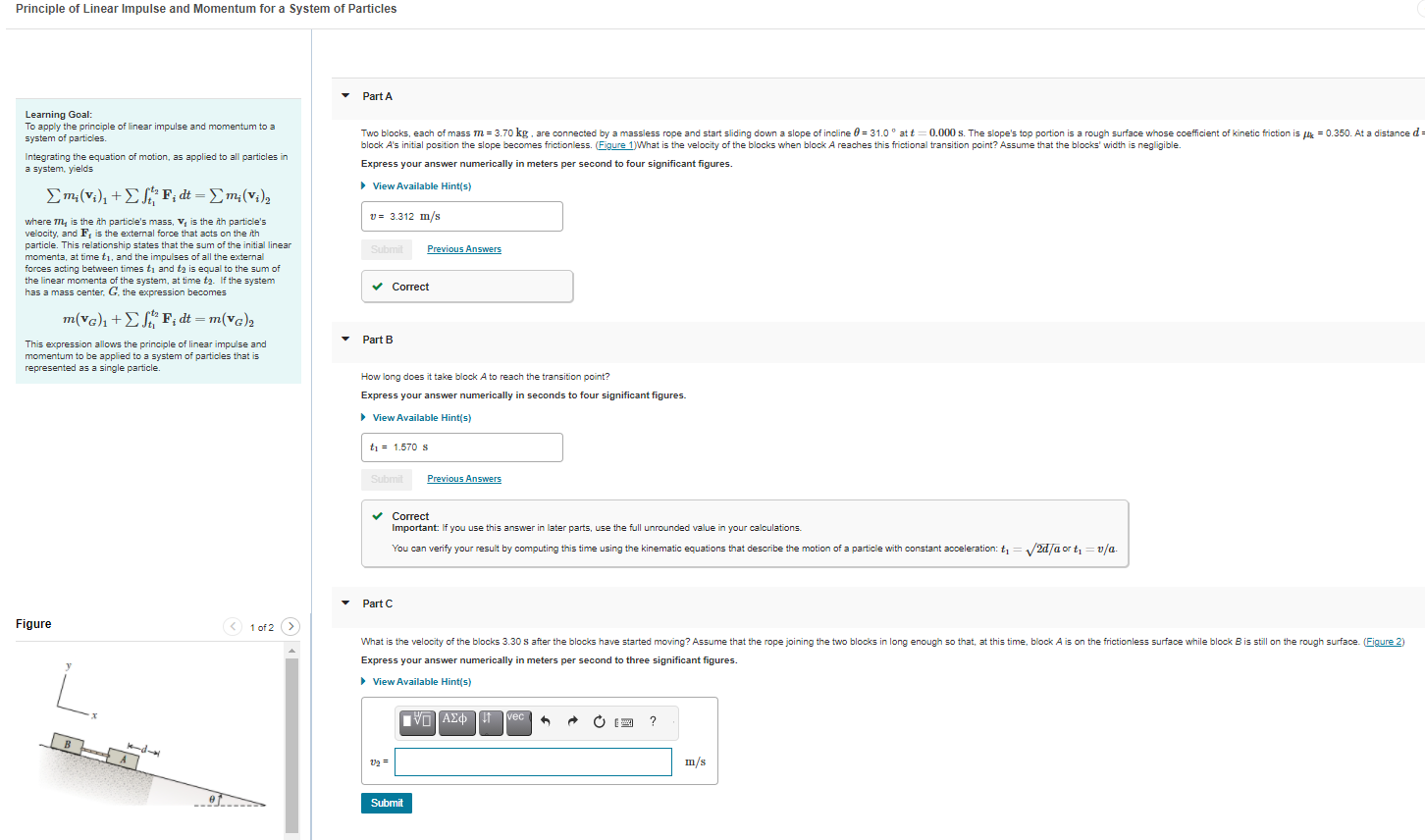 Solved Principle of Linear Impulse and Momentum for a System | Chegg.com