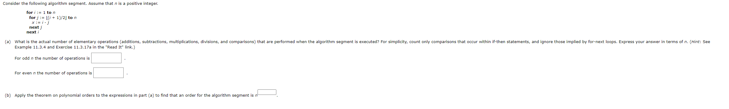 Consider the following algorithm segment. Assume that | Chegg.com