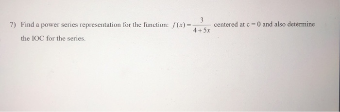 Solved Find a power series representation for the | Chegg.com