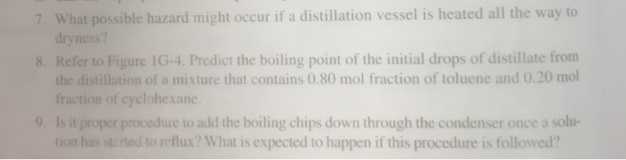 Solved 7. What possible hazard might occur if a distillation | Chegg.com