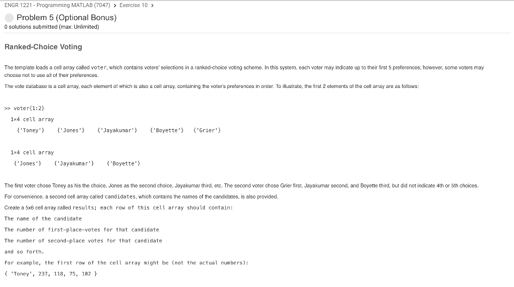 choose not to use all of their preferences. The vote | Chegg.com