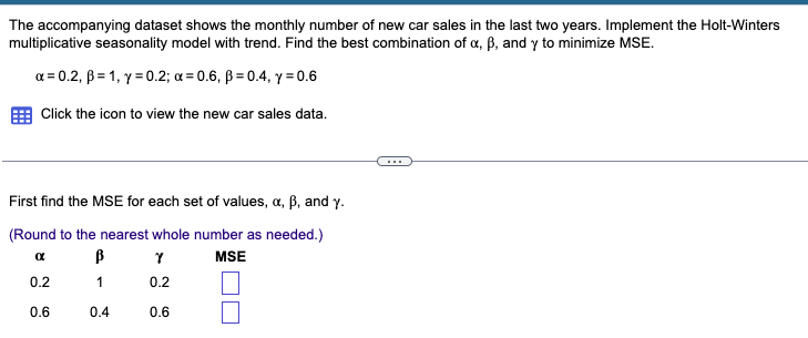 Solved The accompanying dataset shows the monthly number of | Chegg.com