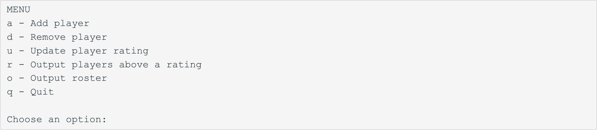 Solved 5.27 LAB*: Program: Soccer team roster | Chegg.com