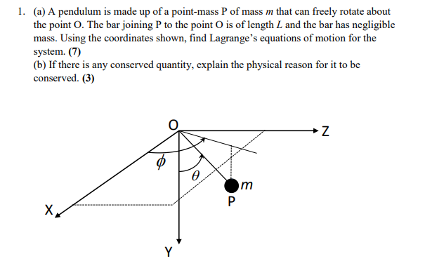 Solved 3. Obtain the equations of motion in the XYZ | Chegg.com