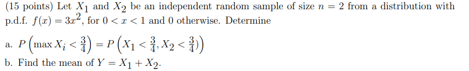 Solved (15 points) Let x_(1) and x_(2) be an independent | Chegg.com