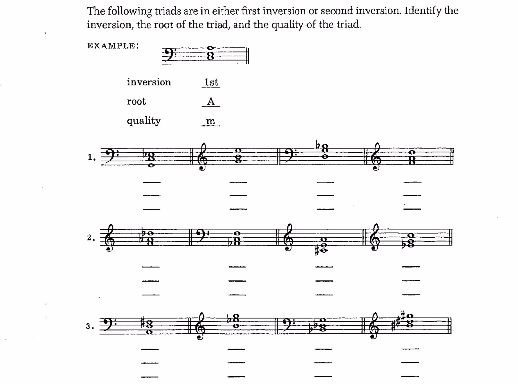 The following triads are in either first inversion or | Chegg.com