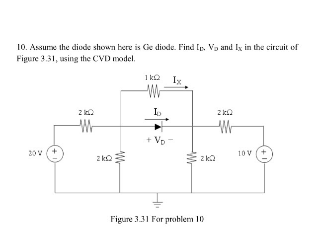 Solved 10. Assume the diode shown here is Ge diode. Find Ip, | Chegg.com