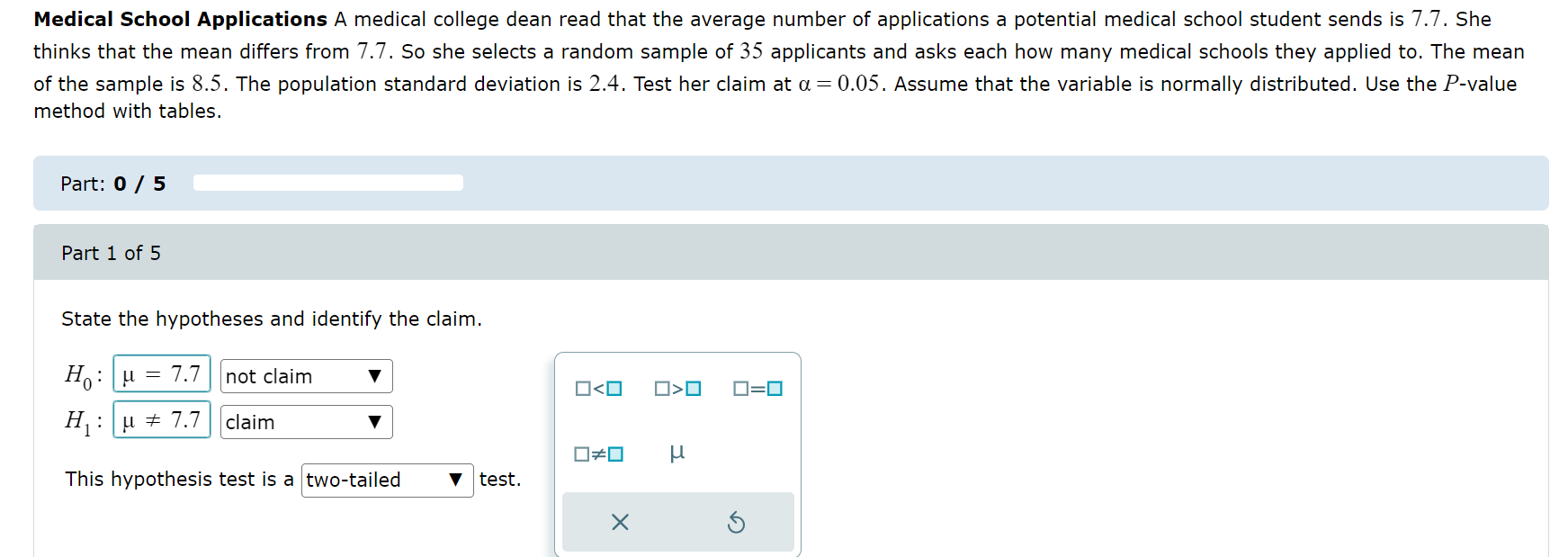 Solved Medical School Applications A medical college dean | Chegg.com