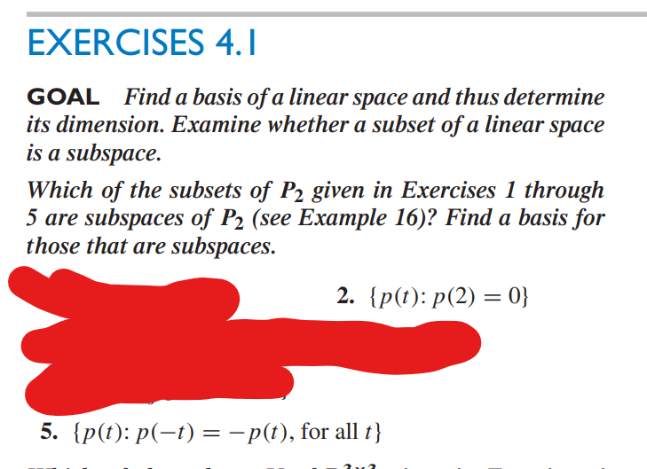 Solved GOAL Find a basis of a linear space and thus | Chegg.com