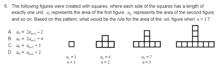 Solved 6. The following figures were created with squares, | Chegg.com