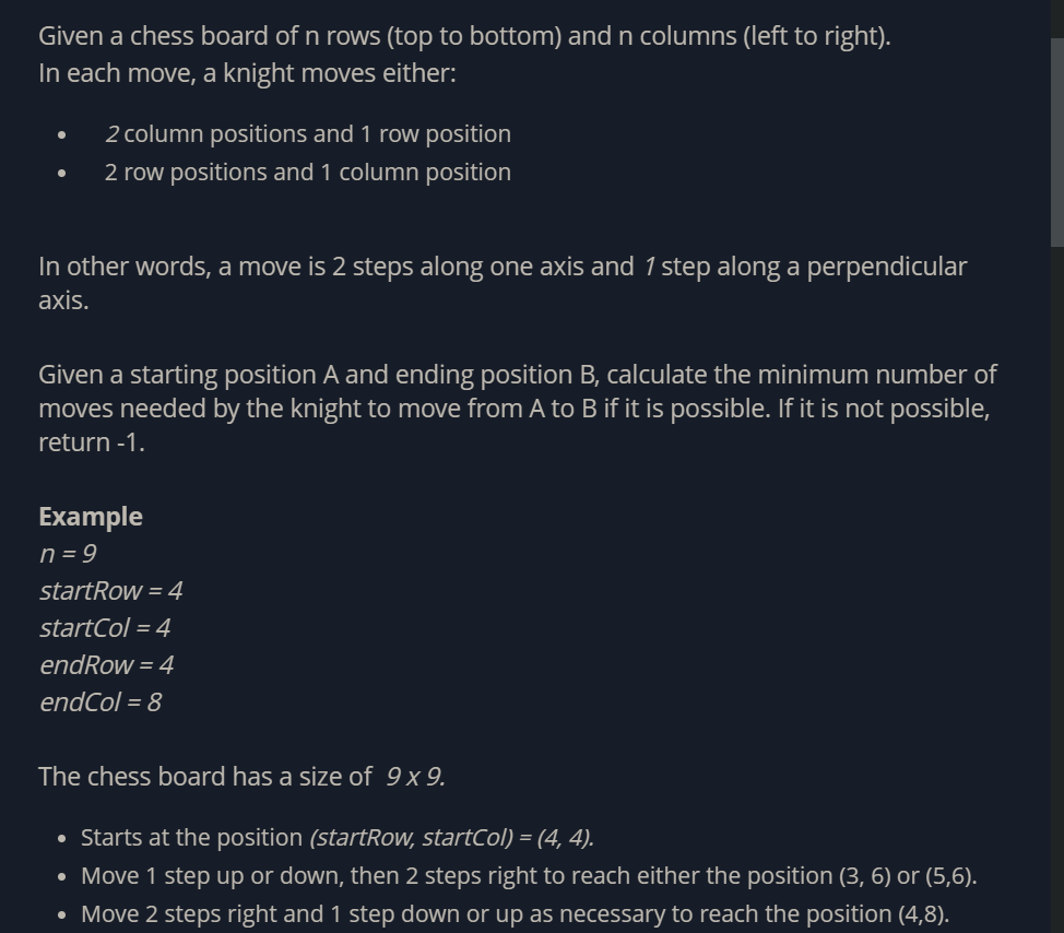 Given a chess board of n rows (top to bottom) and n | Chegg.com