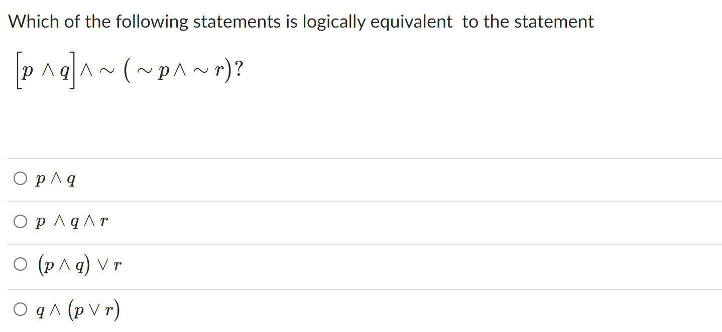 Solved Which of the following statements is logically | Chegg.com