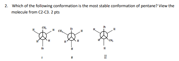 Solved Which of the following conformation is the most | Chegg.com
