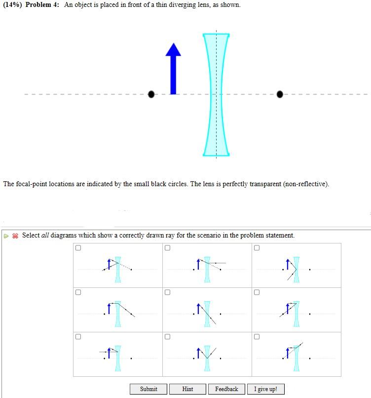 (14\%) Problem 4: An object is placed in front of a | Chegg.com