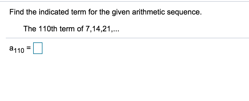 Solved Find the indicated term for the given arithmetic | Chegg.com