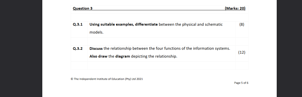 Solved Question 3 Q.3.1 Using suitable examples, | Chegg.com