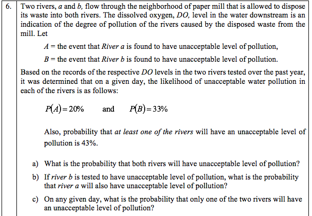 Solved 6. Two rivers, a and b, flow through the neighborhood | Chegg.com