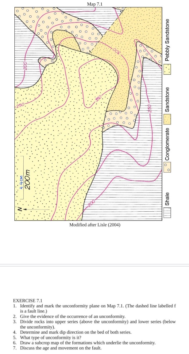 Solved helpEXERCISE 7.1Identify and mark the unconformity | Chegg.com