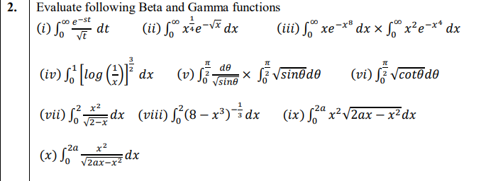 Solved Evaluate following Beta and Gamma | Chegg.com