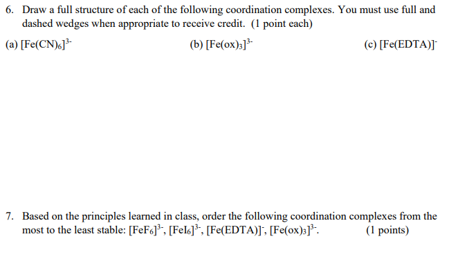 Solved 6. Draw a full structure of each of the following | Chegg.com