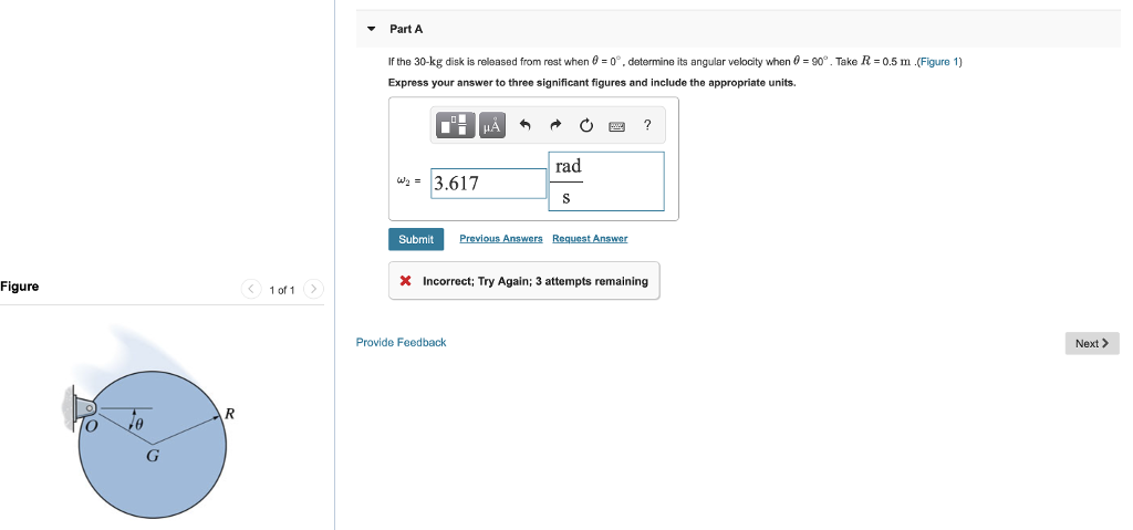 Solved Part A If the 30-kg disk is released from rest when | Chegg.com