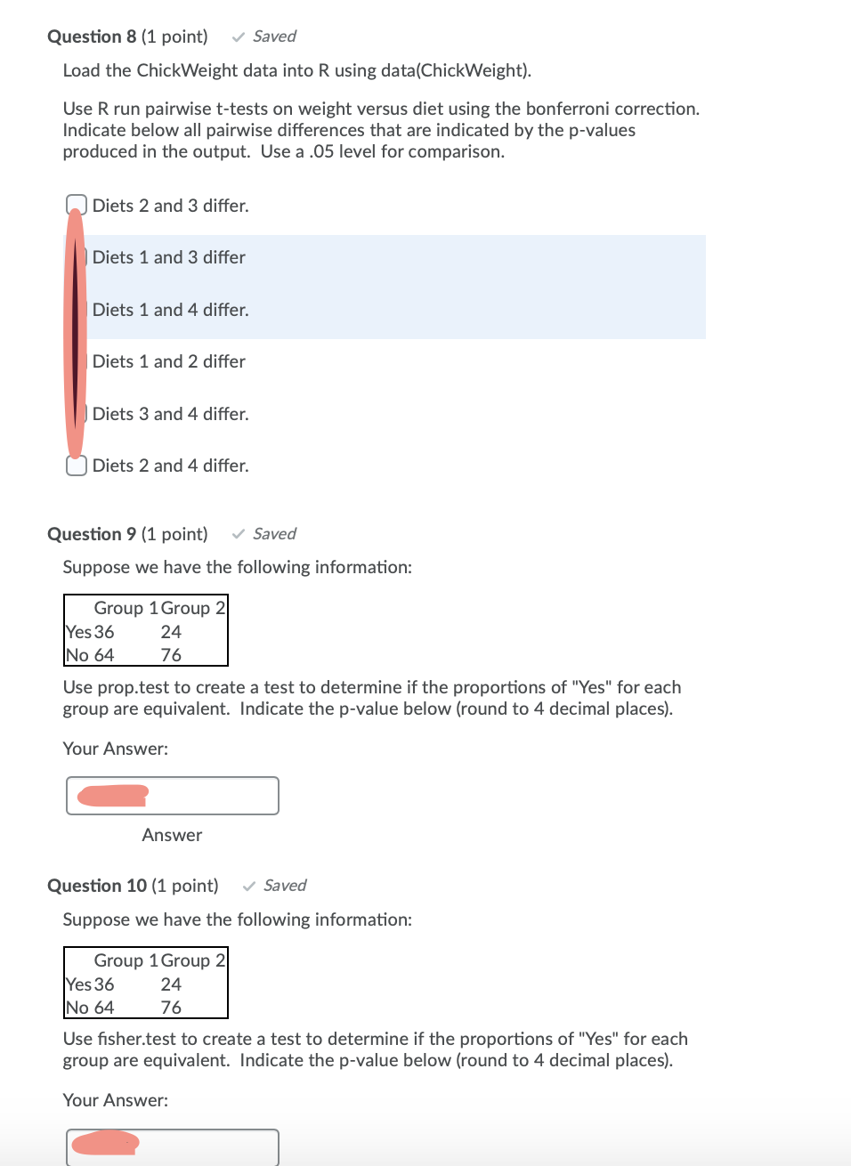 Solved Question 1 (1 point) Load the ChickWeight dataset | Chegg.com