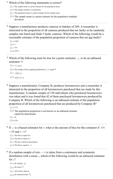 Solved Which of the following statements is correct? for the | Chegg.com