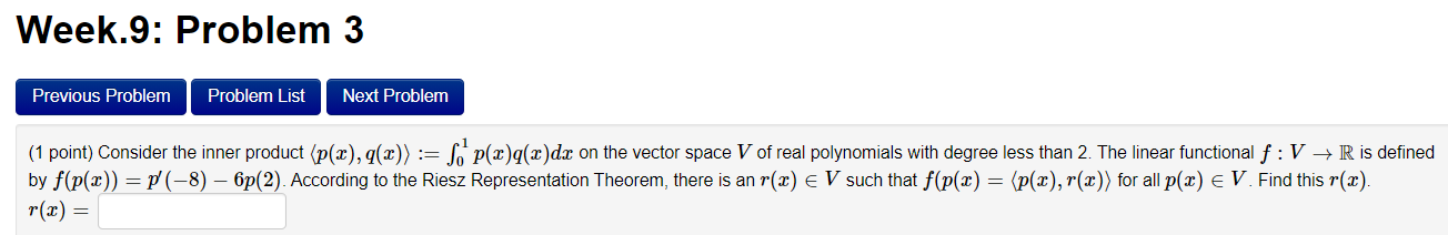 Solved Week.9: Problem 3 Previous Problem Problem List Next | Chegg.com