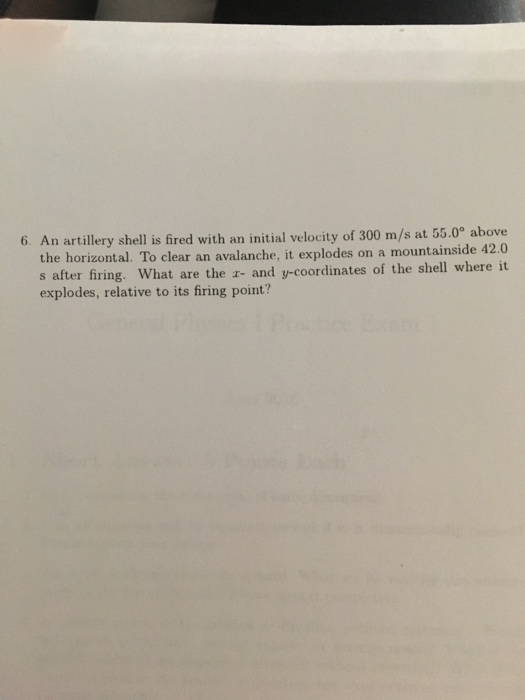 Solved An artillery shell is fired with an initial velocity | Chegg.com