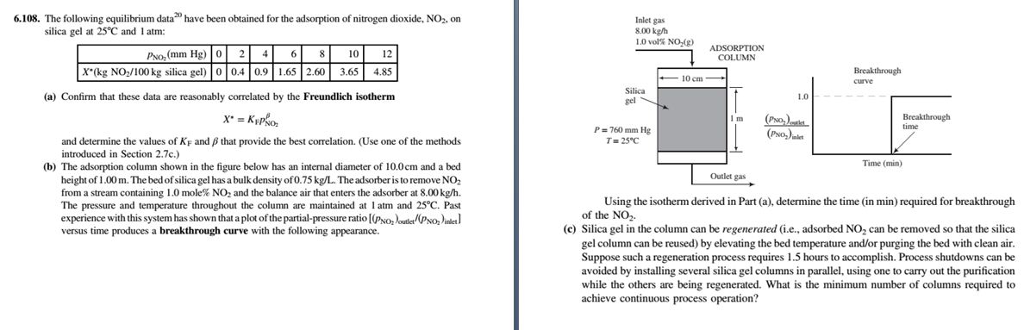 Solved 6.108. The following equilibrium data have been | Chegg.com