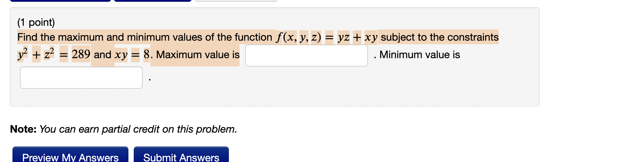 Solved Find the maximum and minimum values of the function | Chegg.com
