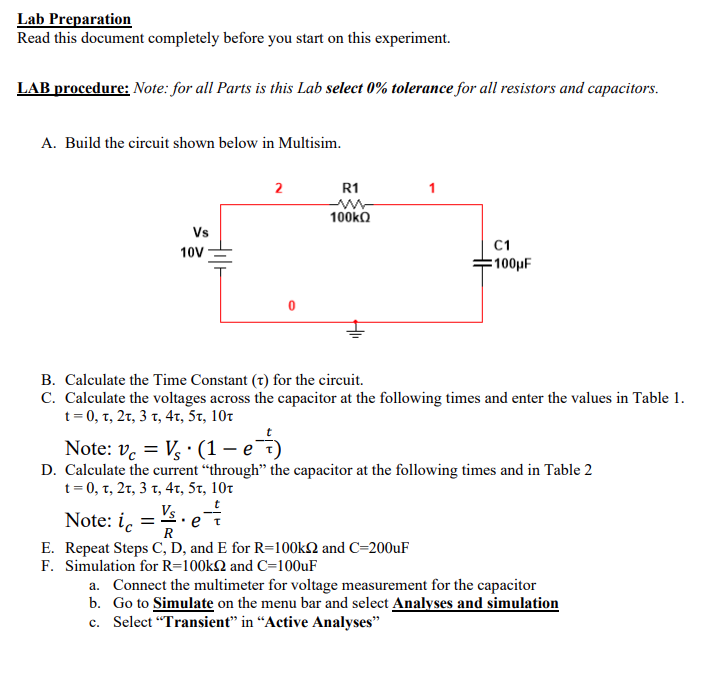 Solved LAB 11: R-C Networks: Transient Analysis Lab Summary | Chegg.com