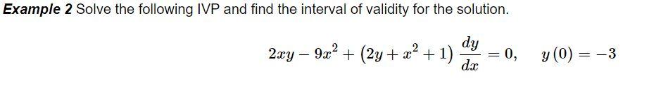 Solved Example 2 Solve the following IVP and find the | Chegg.com