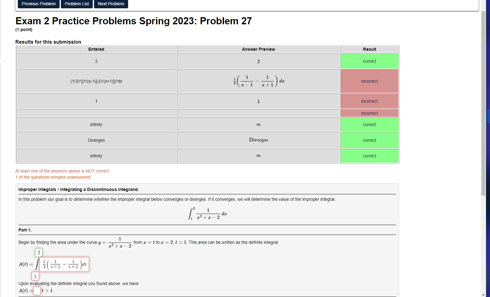 Solved Exam 2 Practice Problems Spring 2023: Problem 27 (1 | Chegg.com