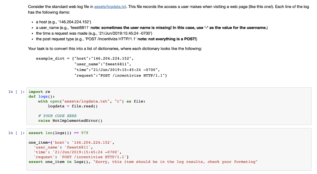 Solved Consider the standard web log file in | Chegg.com