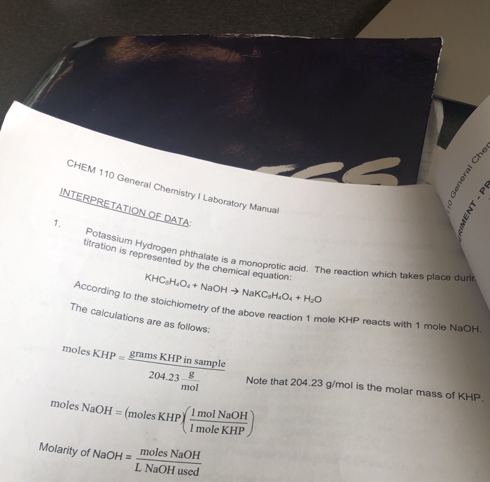 Solved can someone help me find the Moles of KHC8H4O4 as | Chegg.com