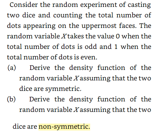 Solved Consider the random experiment of casting two dice | Chegg.com