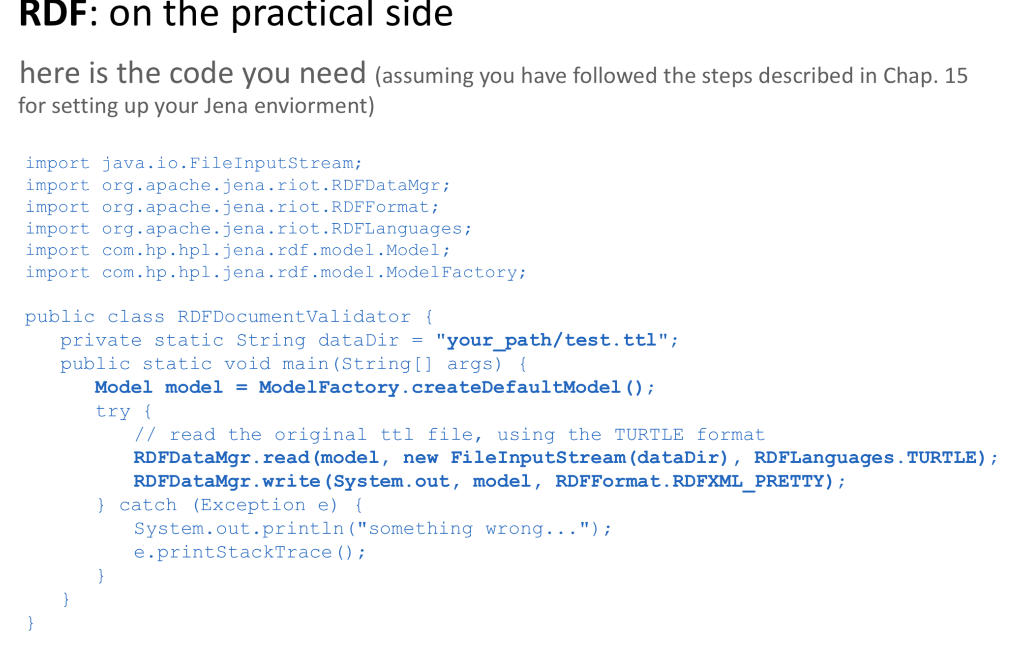 RDF: on the practical side here is the code you need | Chegg.com