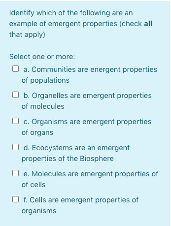 Solved Identify which of the following are an example of | Chegg.com