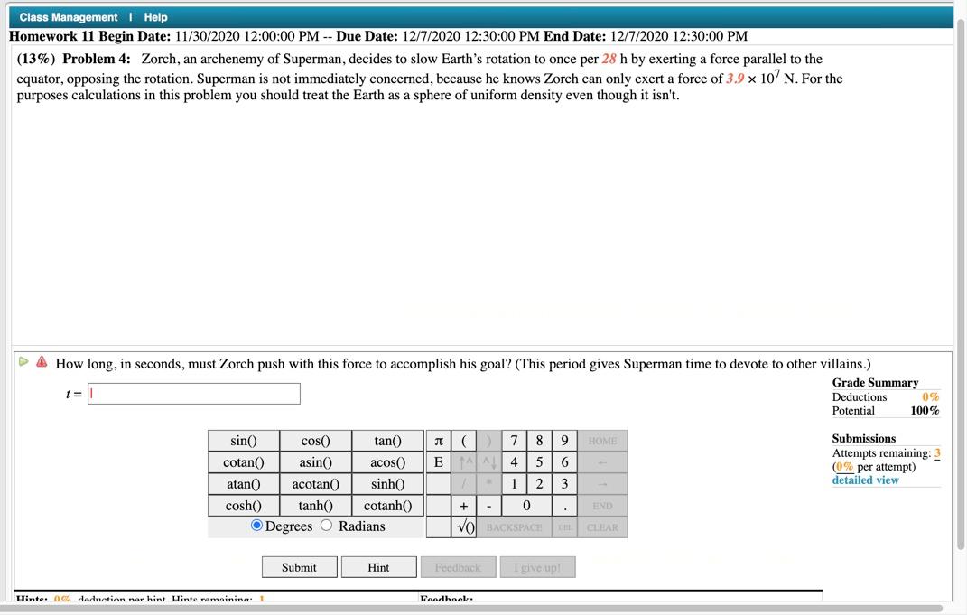 Solved Class Management | Help Homework 11 Begin Date: | Chegg.com